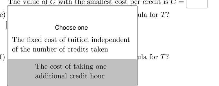 Solved s the smallest cost per credit? est cost per credit | Chegg.com