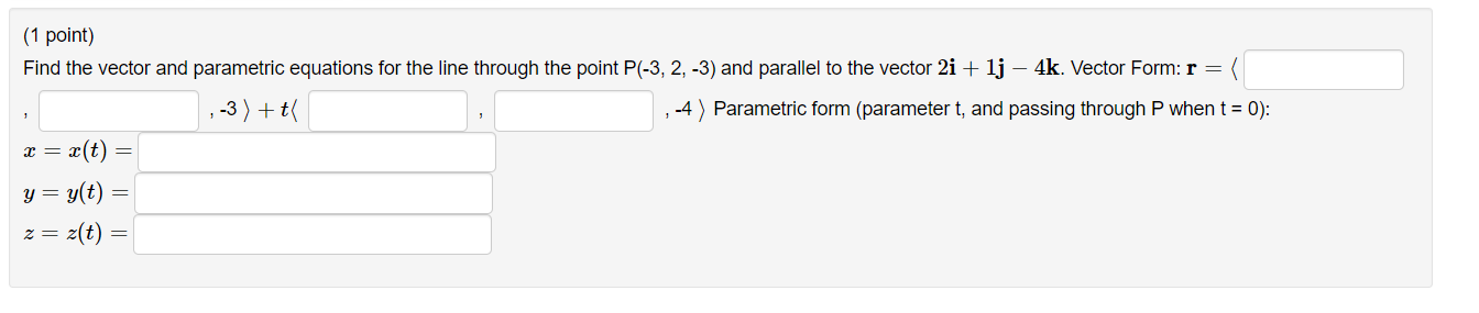Solved Find the vector and parametric equations for the line | Chegg.com