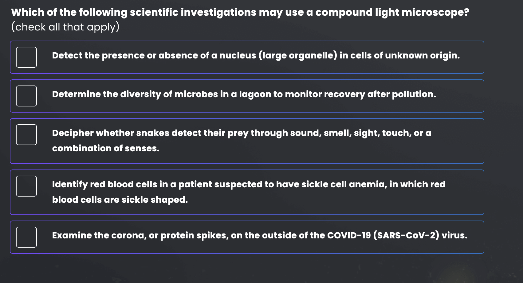 Solved Which of the following scientific investigations may | Chegg.com