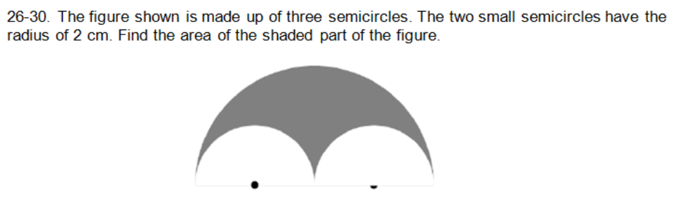Solved 26-30. The figure shown is made up of three | Chegg.com