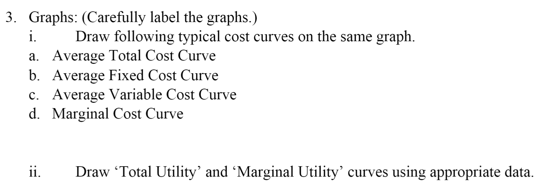 Solved Graphs: (Carefully label the graphs.)i. ﻿Draw | Chegg.com