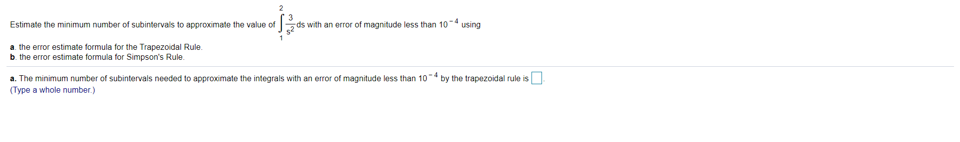 Solved Estimate The Minimum Number Of Subintervals To