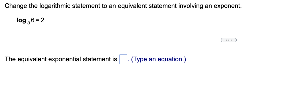 Solved Change the logarithmic statement to an equivalent | Chegg.com