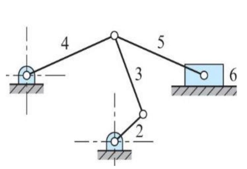 Solved For the reciprocating six-link linkage shown below, | Chegg.com