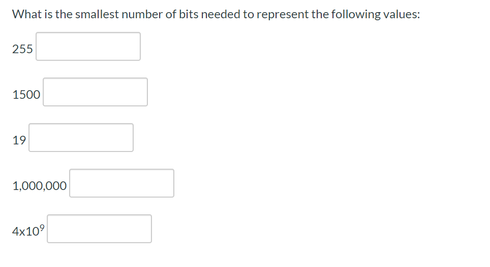 Solved What is the smallest number of bits needed to | Chegg.com