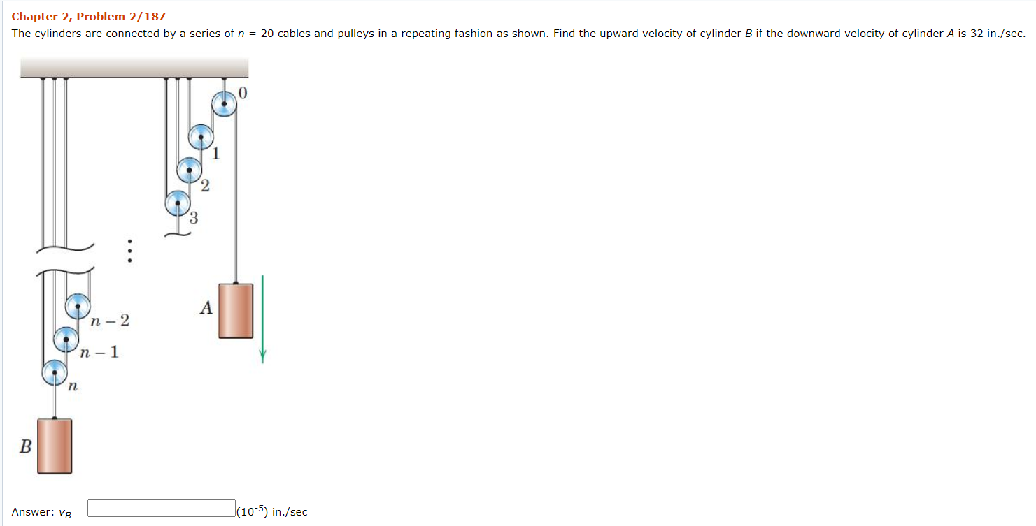 Solved Chapter 2, Problem 2/187 The cylinders are connected | Chegg.com