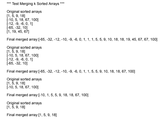Solved Looking For Help With Data Structures Merge K Sorted