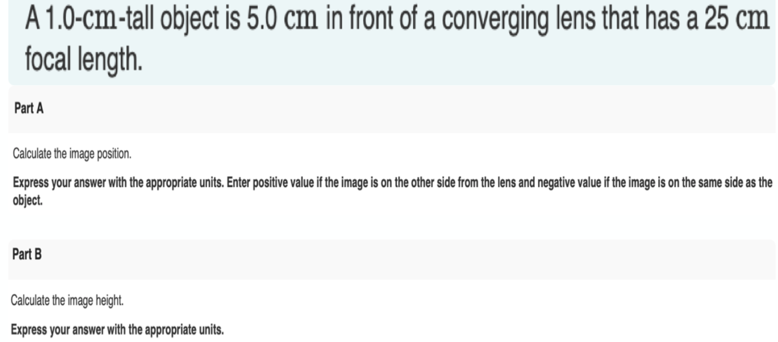 Solved A 1.0-cm-tall object is 5.0 cm in front of a | Chegg.com