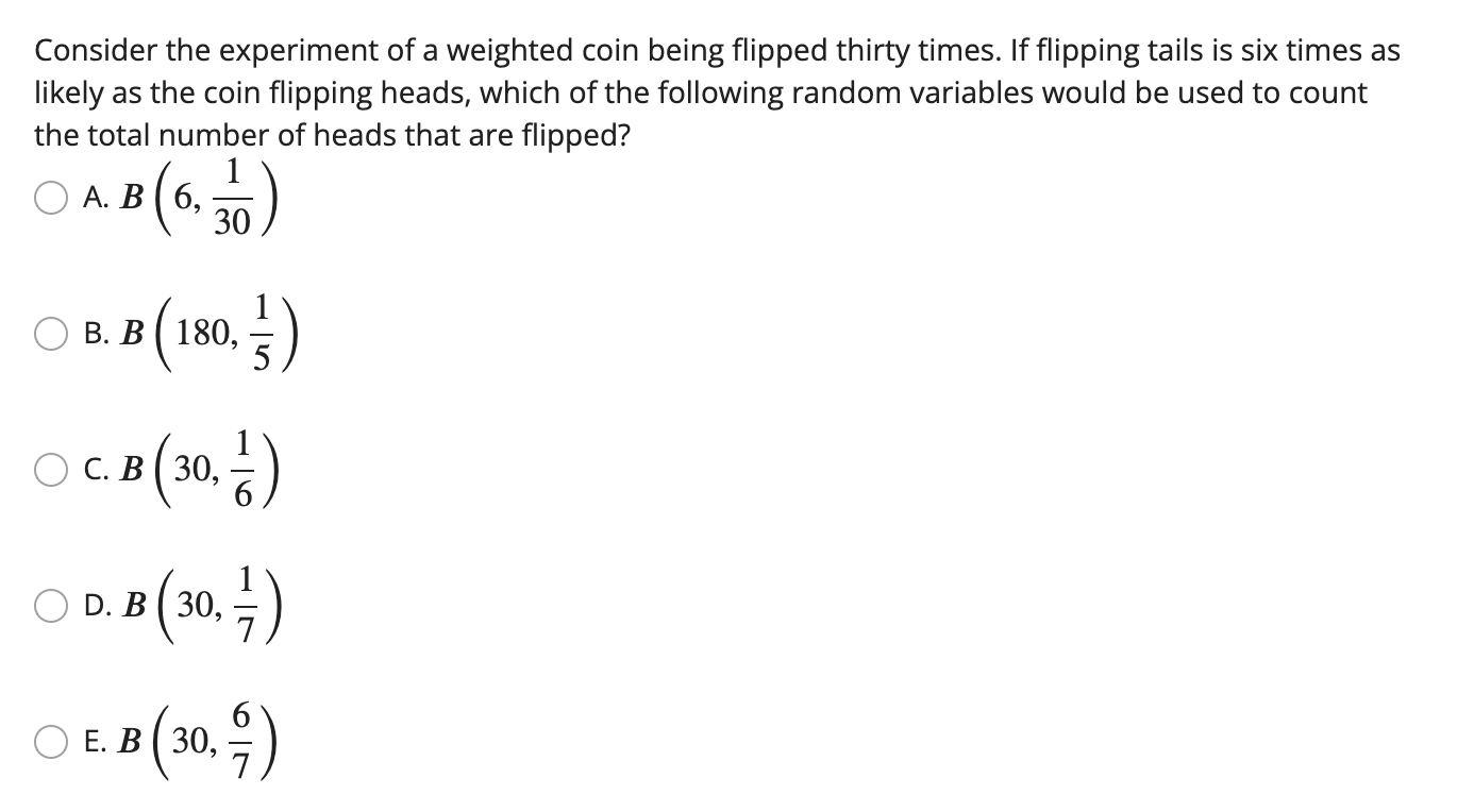 Solved Consider the experiment of a weighted coin being | Chegg.com