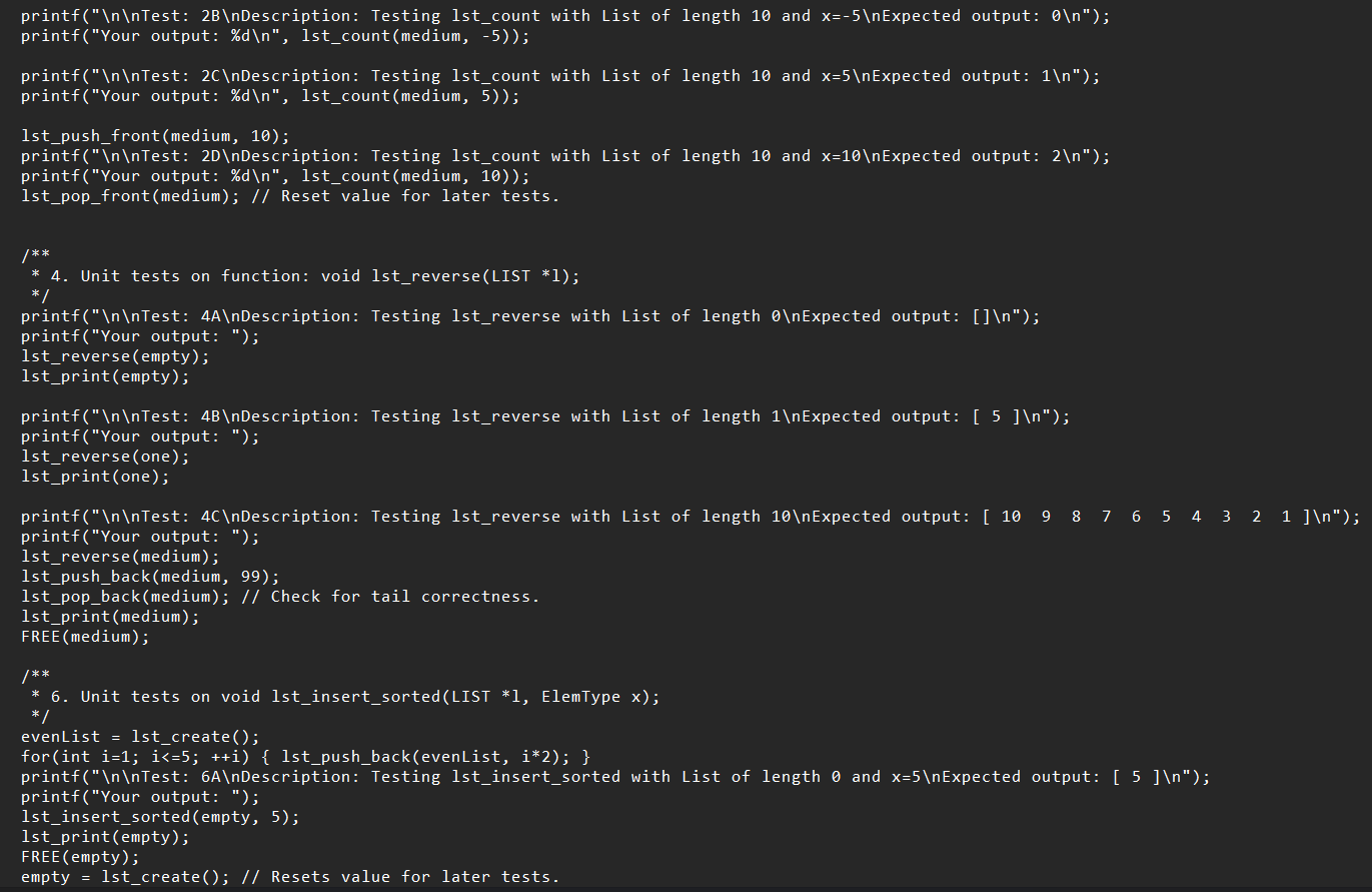 THIS QUESTION INCLUDES THE HEADER FILE (LIST.H), | Chegg.com