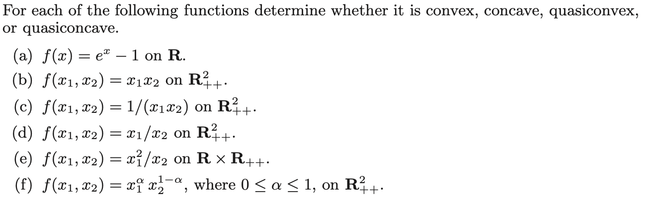 Solved For Each Of The Following Functions Determine Whether