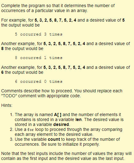 Solved Complete the program so that it determines the number | Chegg.com