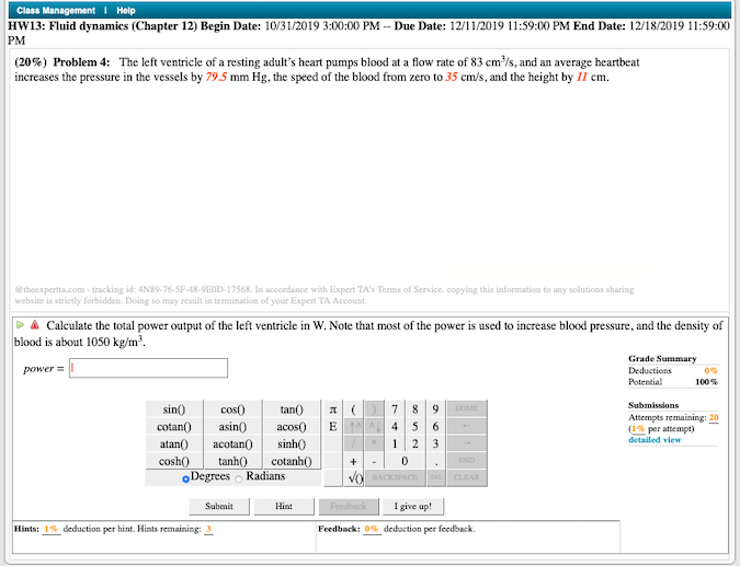 Solved Class Management | Help HW13: Fluid dynamics (Chapter | Chegg.com