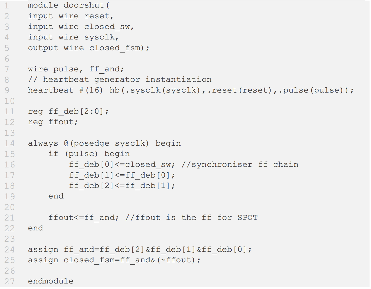 Solved A small potion of code for an FSM controller is | Chegg.com