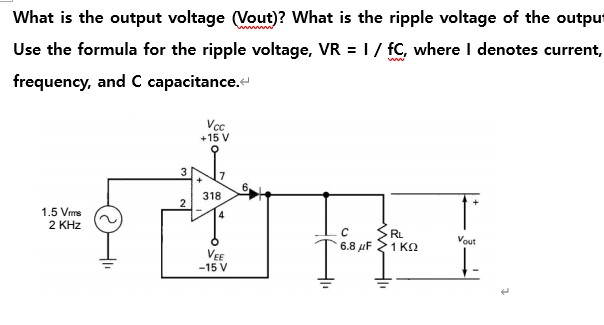 Solved What is the output voltage (Vout)? What is the ripple | Chegg.com