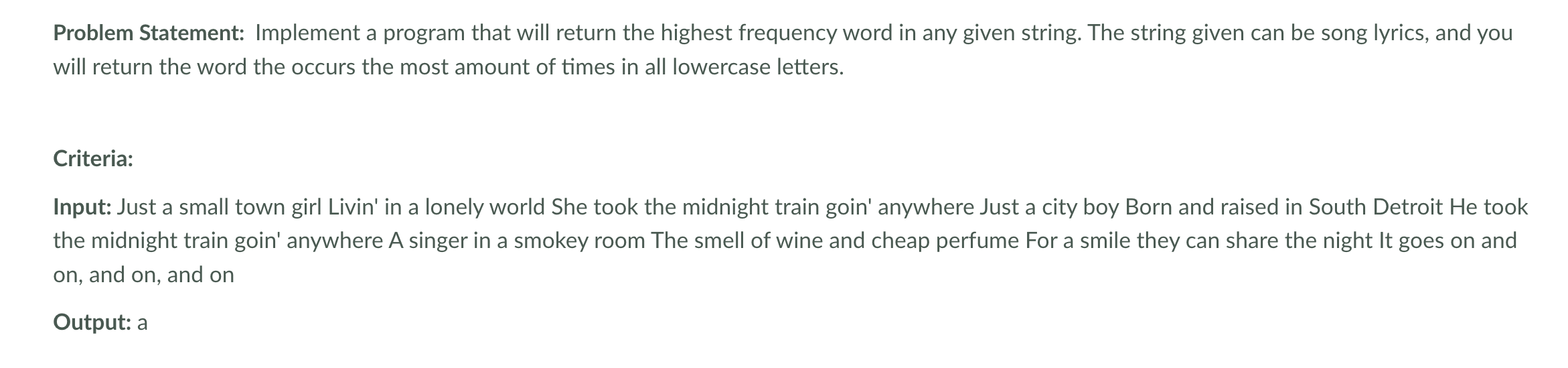 Solved Problem Statement: Implement a program that will | Chegg.com