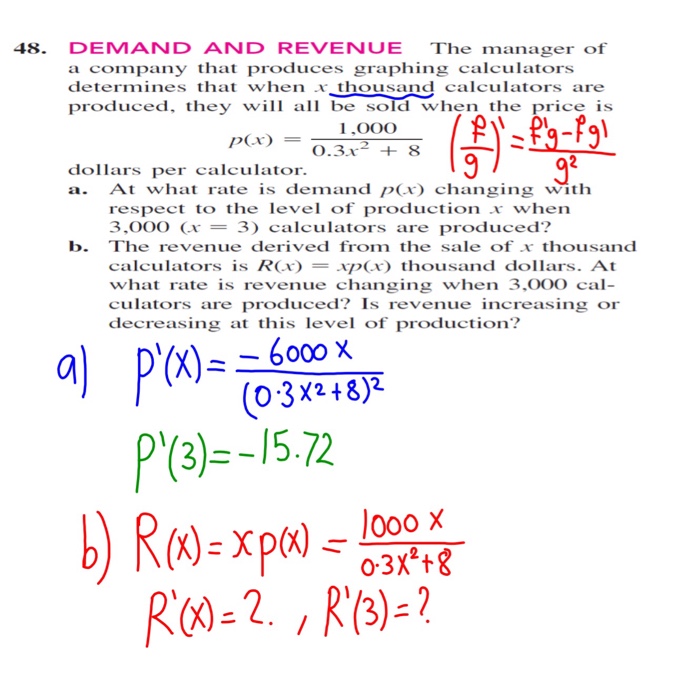 Solved 48. DEMAND AND REVENUE The manager of a company that | Chegg.com