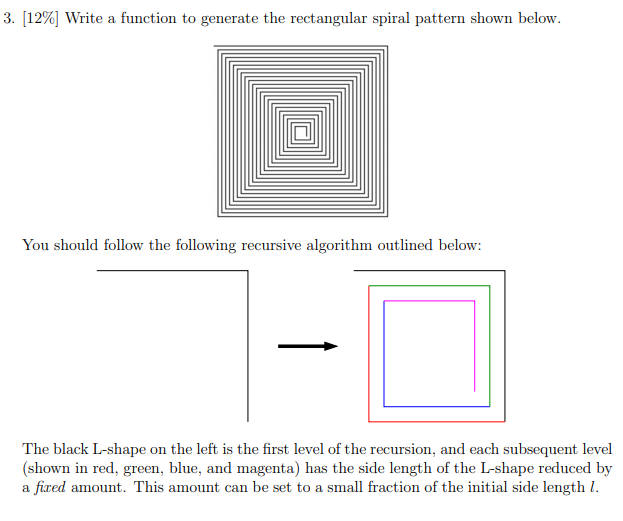Solved 3. [12%] Write a function to generate the rectangular | Chegg.com