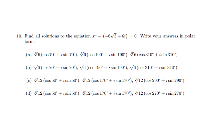 Solved 10. Find all solutions to the equation r3 - (-673 | Chegg.com