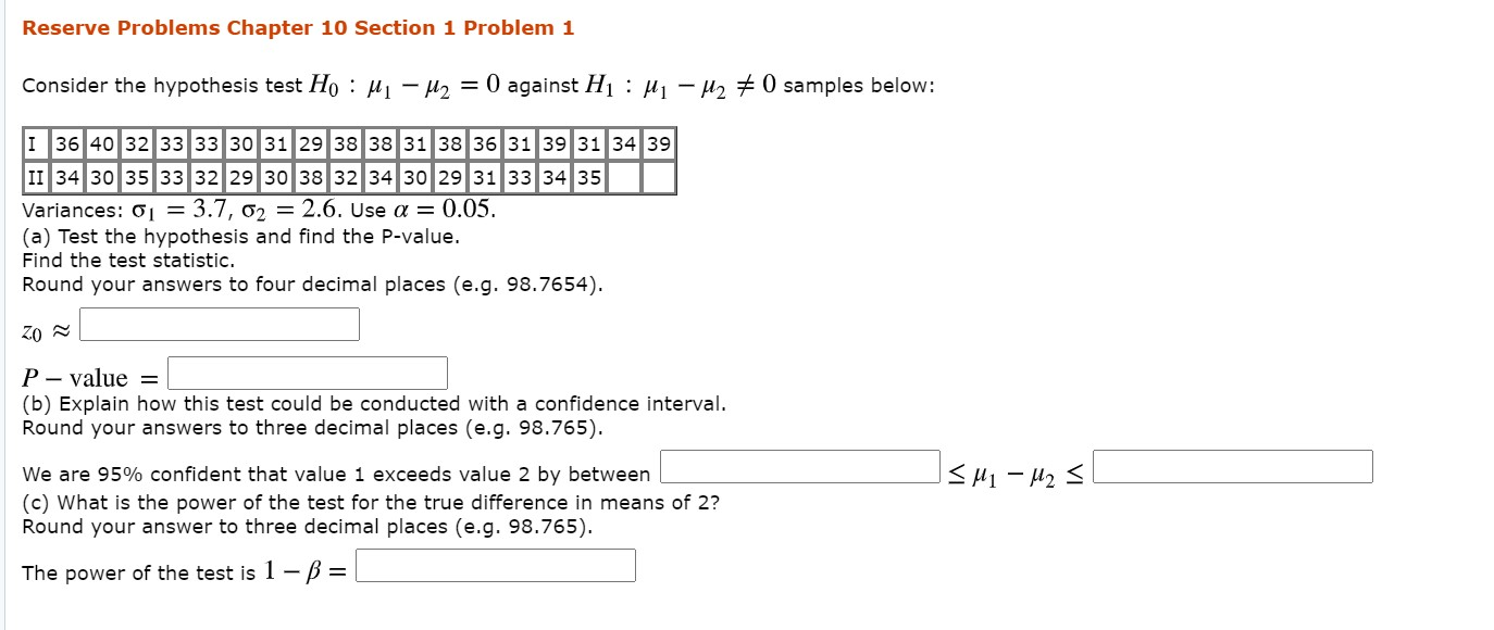 Solved Reserve Problems Chapter 10 Section 1 Problem 1 | Chegg.com