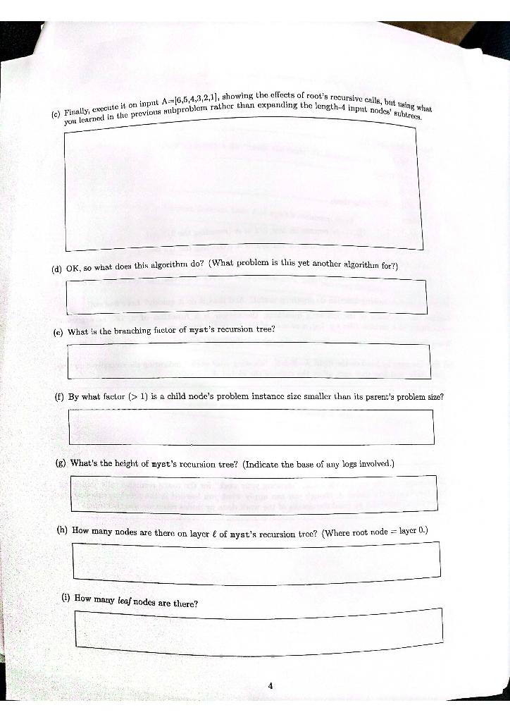 Solved 2 Mystery Alg Consider the following raysterious | Chegg.com