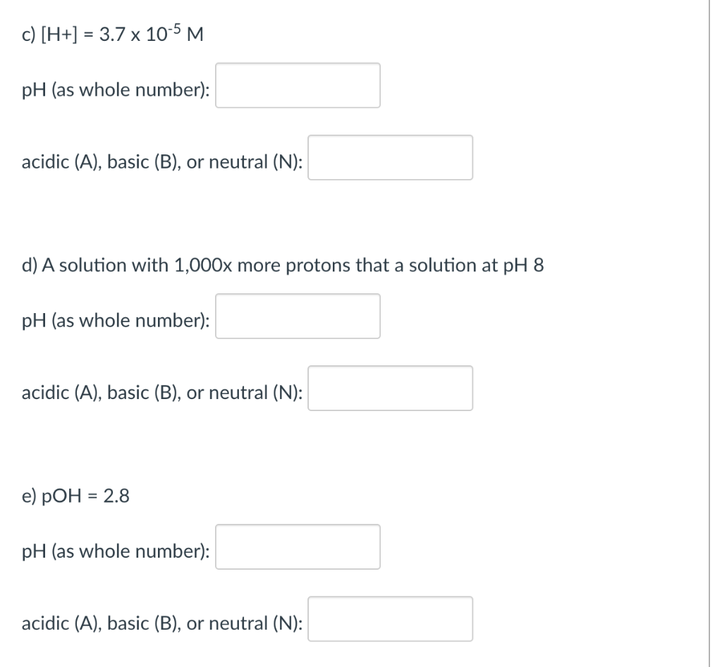Solved For each of the following solutions, calculate its pH | Chegg.com
