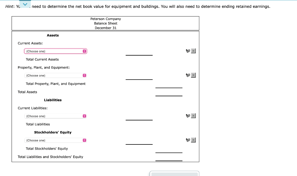 Solved On December 31 Peterson Company Had The Following Chegg