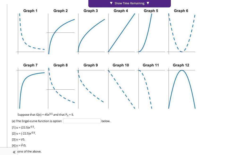 Show Time Remaining Graph 1 Graph 2 Graph 3 Graph 4 | Chegg.com