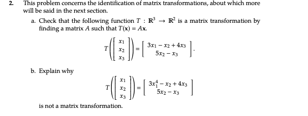 Solved This problem concerns the identification of matrix | Chegg.com