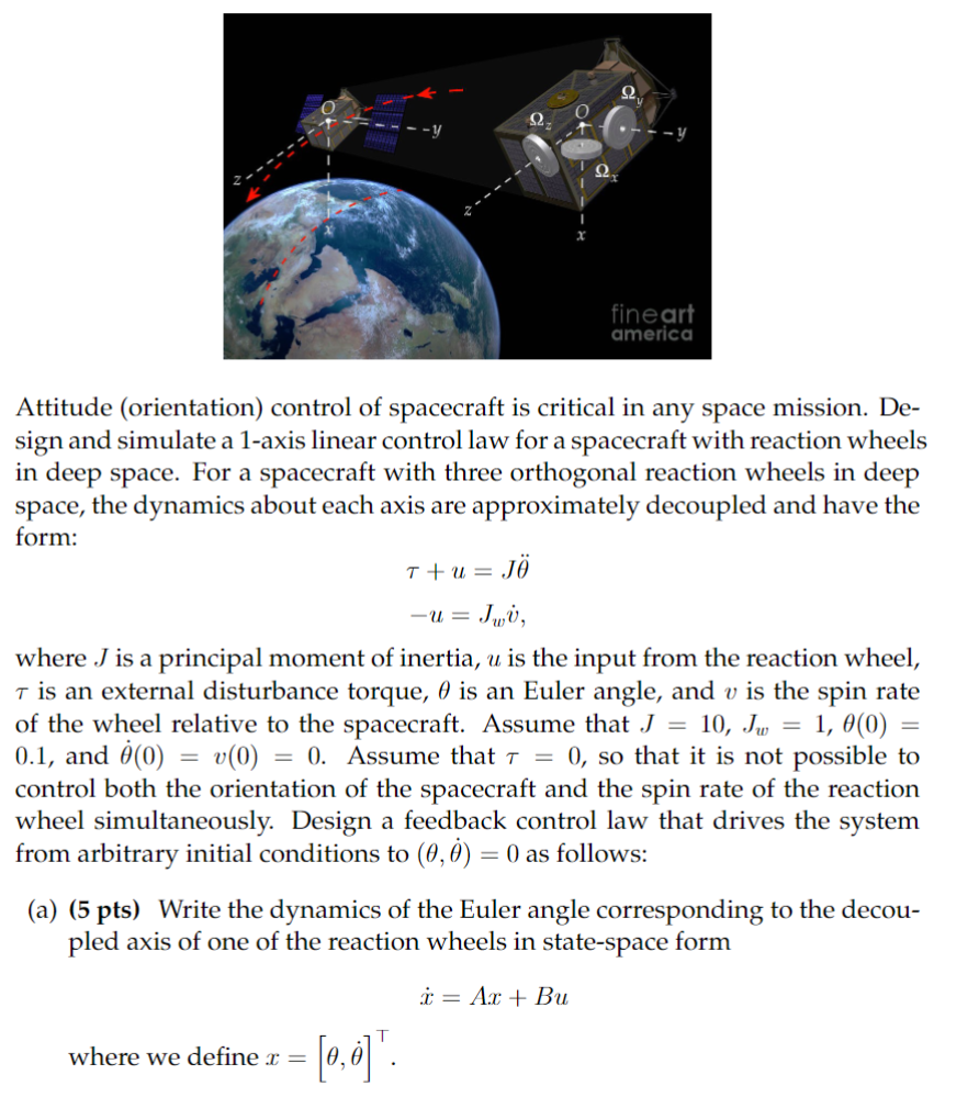 Attitude (orientation) control of spacecraft is | Chegg.com
