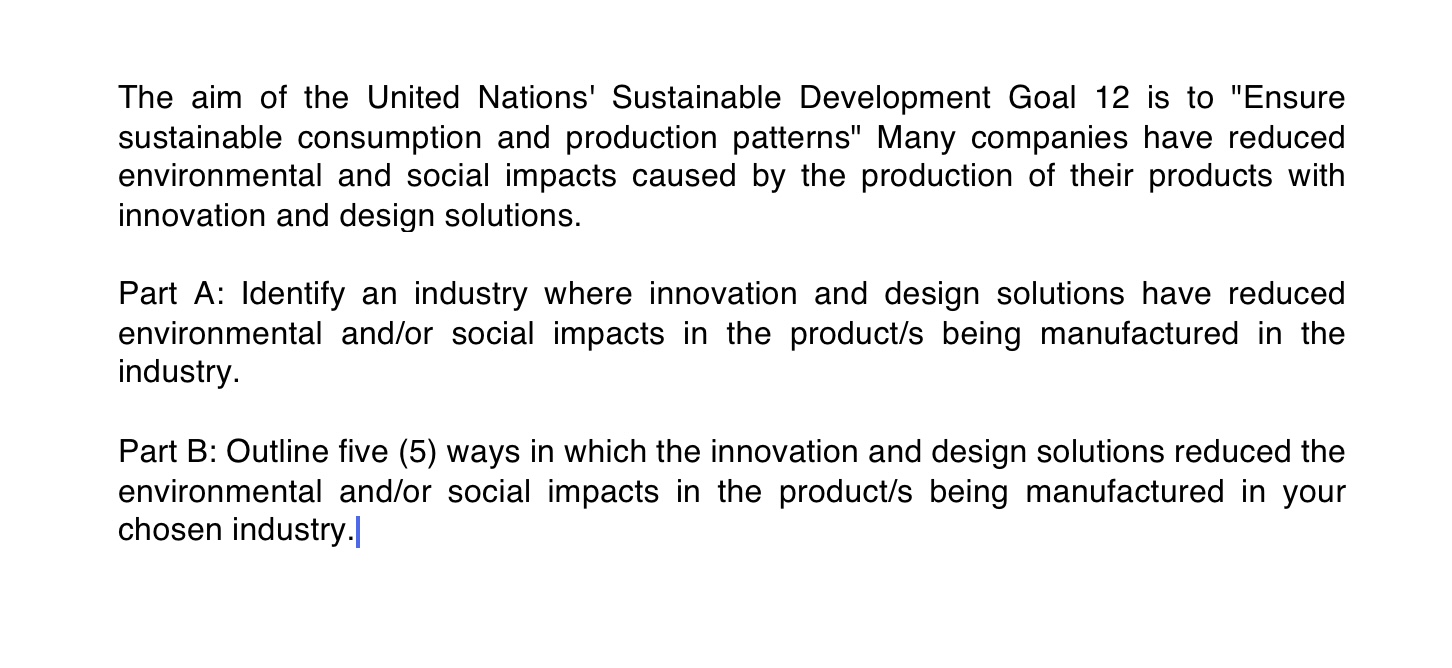 Solved The aim of the United Nations' Sustainable | Chegg.com