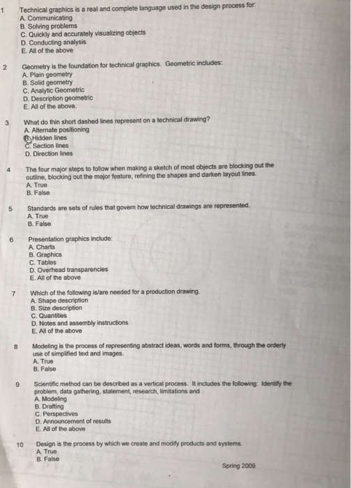 Solved Technical graphics is a real and complete language | Chegg.com