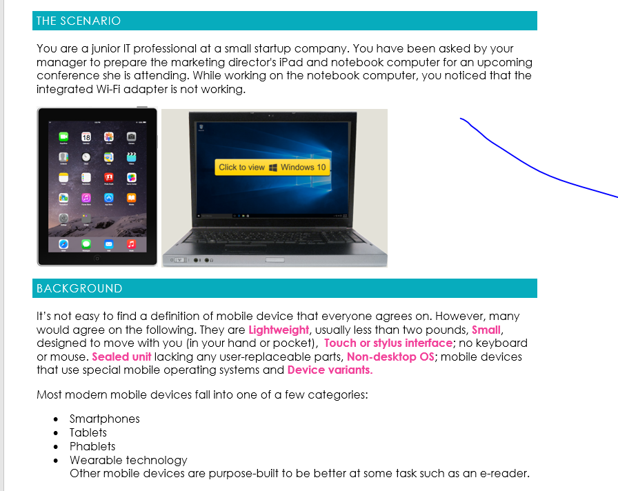 Solved Lab 6: Trobleshoot a Mobile Device (simulator When | Chegg.com
