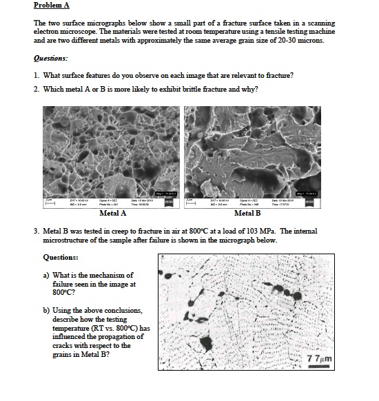 Solved Problem AThe two surface micrographs below show a | Chegg.com