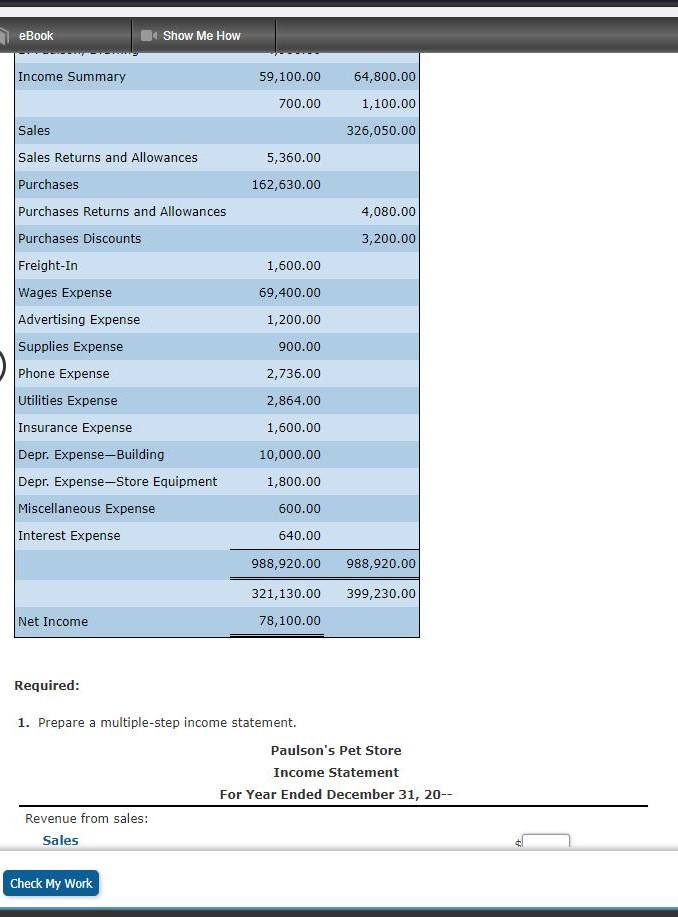 Solved Income Statement, Statement of Owner's Equity, and | Chegg.com