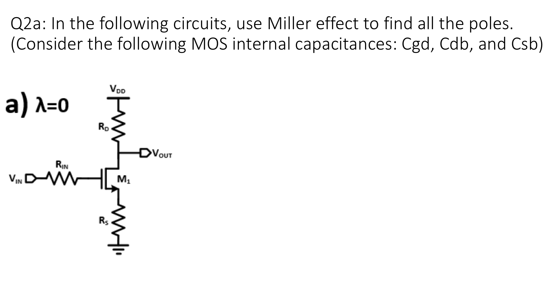 Solved Q2a: In the following circuits, use Miller effect to | Chegg.com