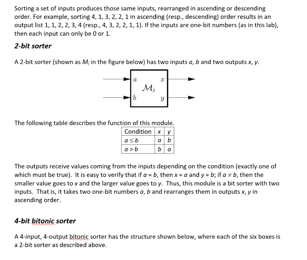 Sorting a set of inputs produces those same inputs, | Chegg.com