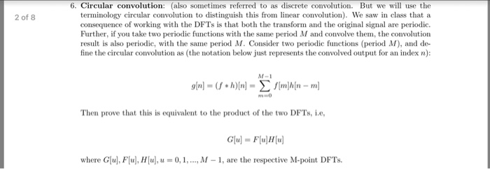 Solved 6 Circular Convolution Also Sometimes Referred To