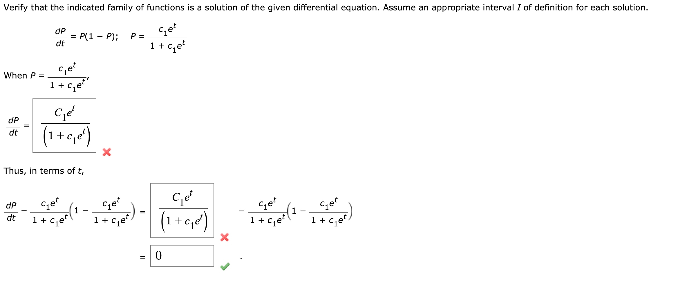 Solved Verify that the indicated family of functions is a | Chegg.com