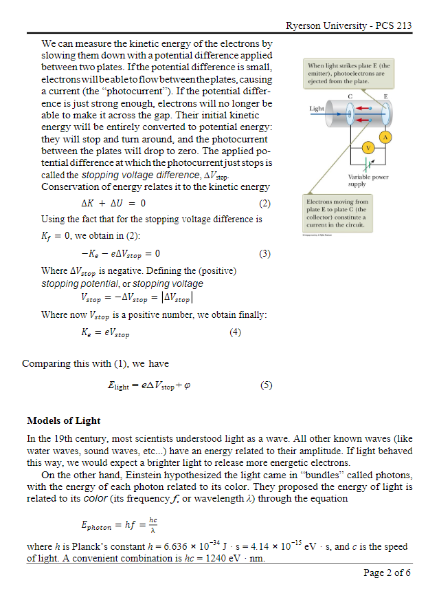 The Photoelectric Effect Physics Topics If necessary, | Chegg.com