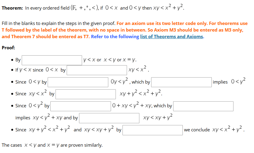 Solved Theorem: In every ordered field (F,