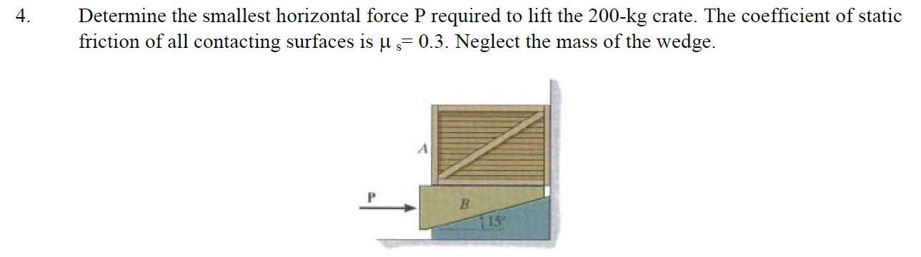Solved 4. Determine the smallest horizontal force P required | Chegg.com