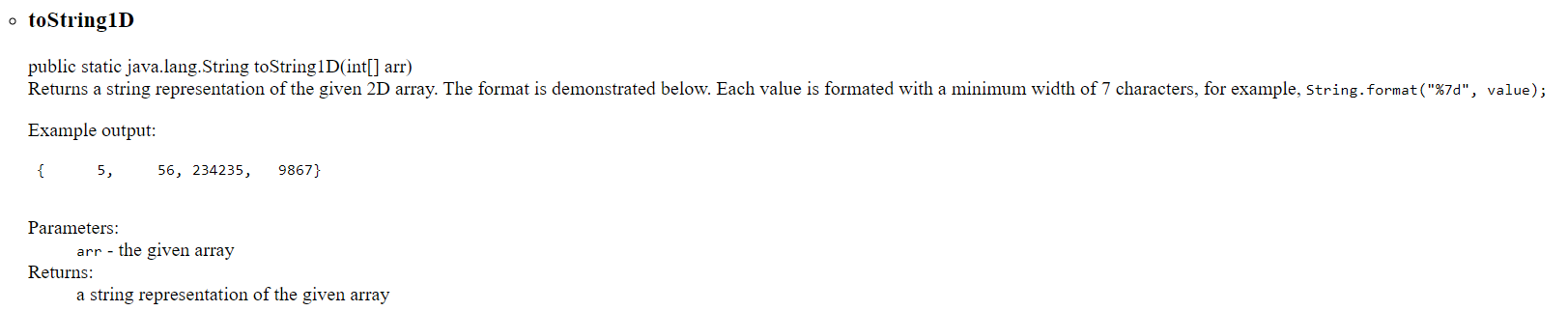 Solved Java /** * Returns a string representation | Chegg.com