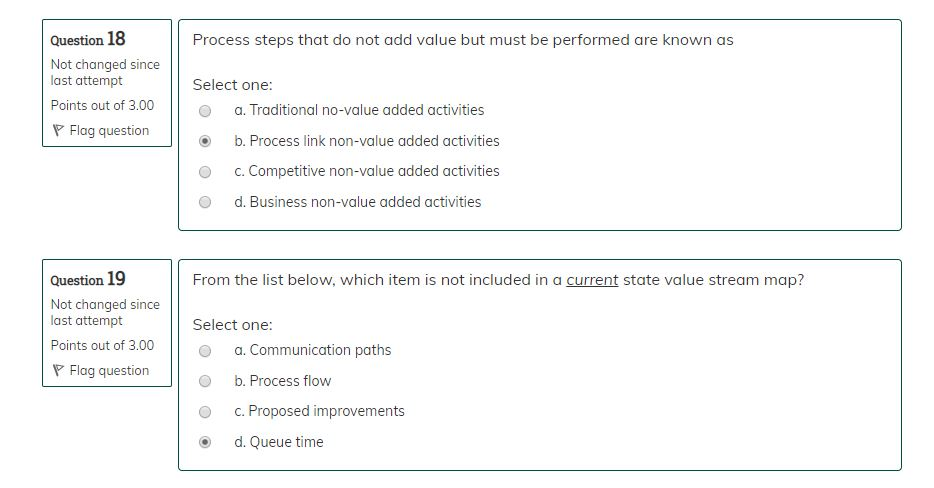 Solved Process steps that do not add value but must be | Chegg.com