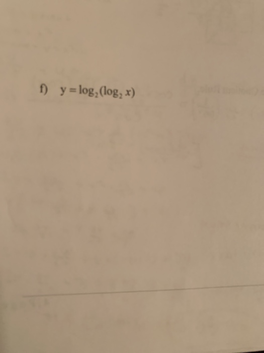 Solved f) y=log2(log2 x) | Chegg.com