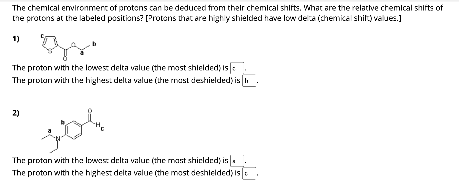 Solved The chemical environment of protons can be deduced | Chegg.com