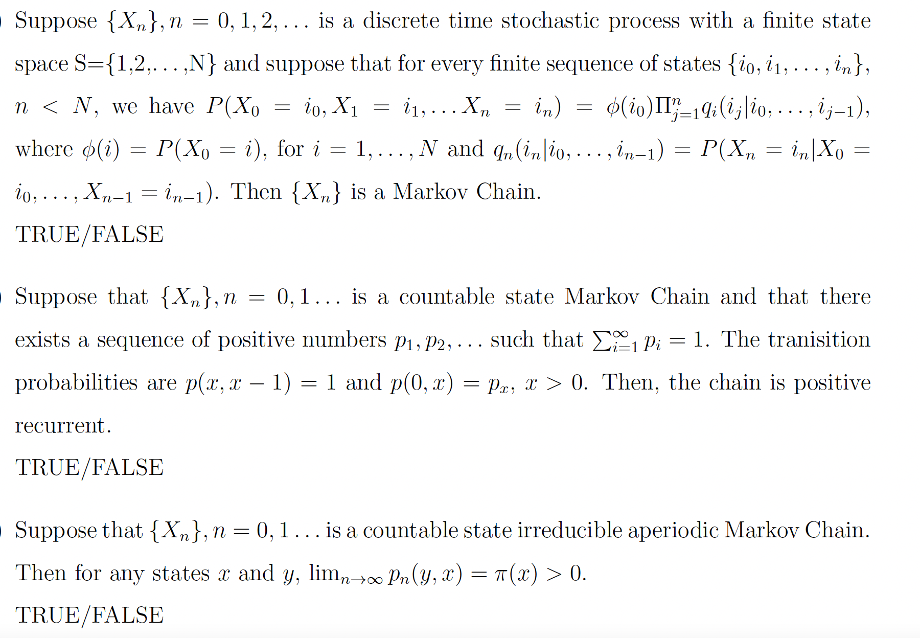 Solved Suppose {xn} N 0 1 2 … Is A Discrete Time Stochastic