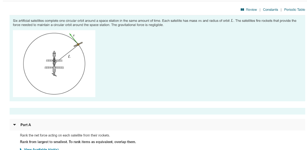 Solved my Task Part A Rank the net force acting on each | Chegg.com