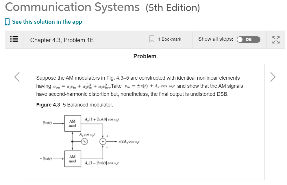 Solved Communication Systems 5th Edition See This Solution 8814
