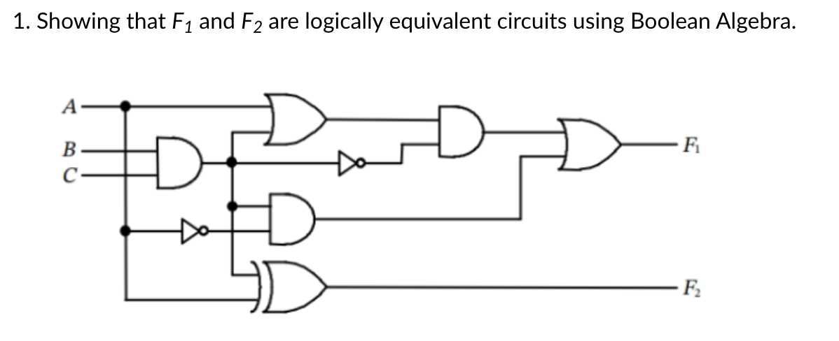 Solved 1. Showing that F1 and F2 are logically equivalent | Chegg.com